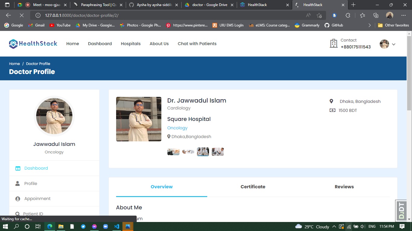 Doctor Dashboard - HealthStack