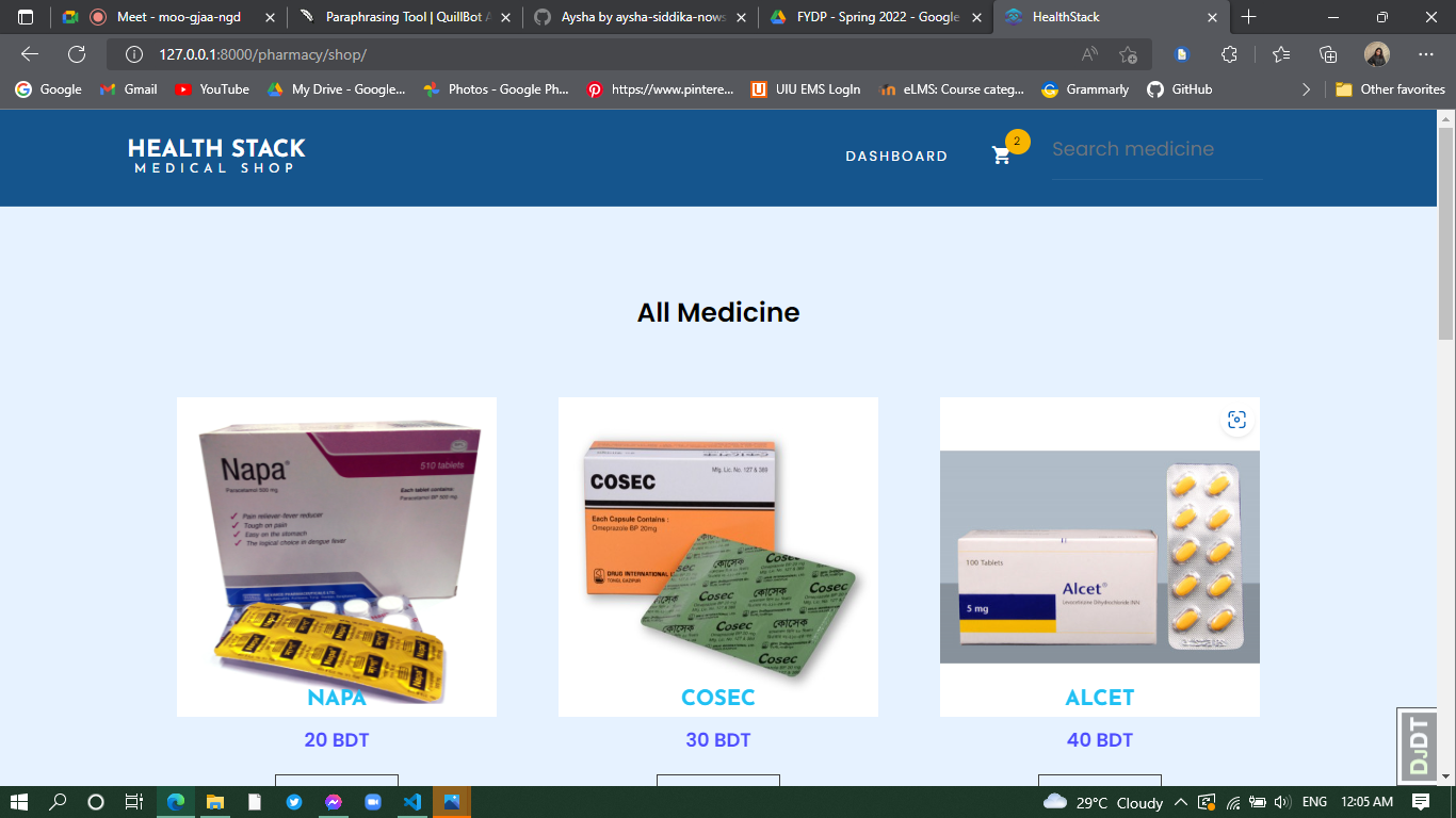 Patient Dashboard - HealthStack